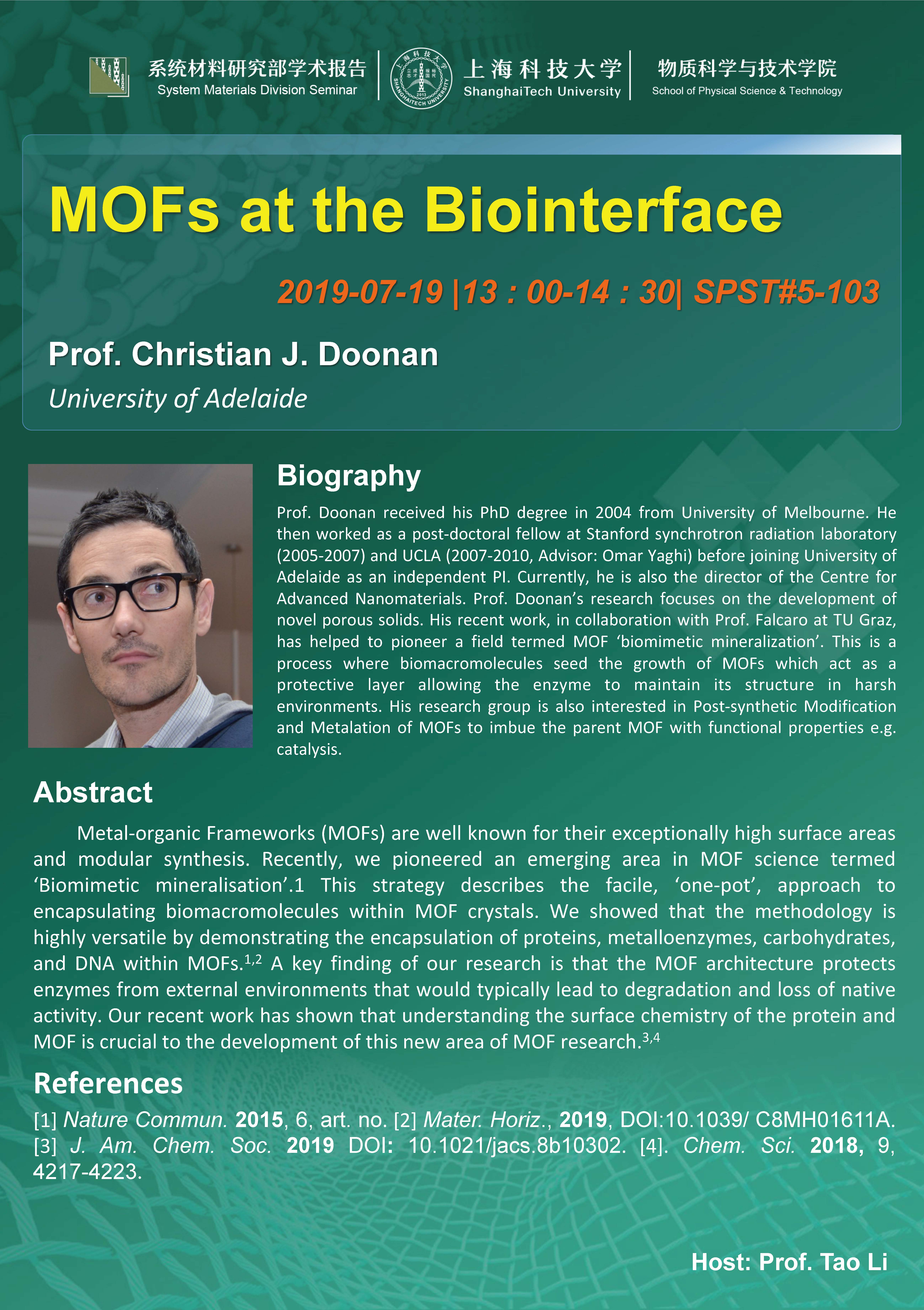 MOFs at the Biointerface